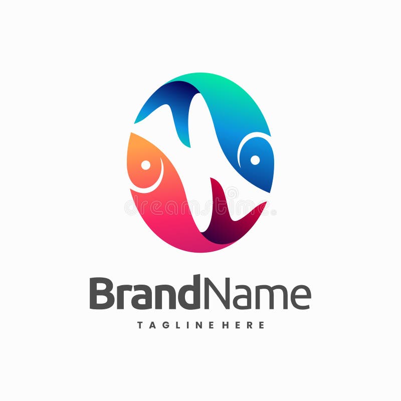 Fish Egg Logo Design, Combination of Fish and Egg Shapes Logo Concept ...