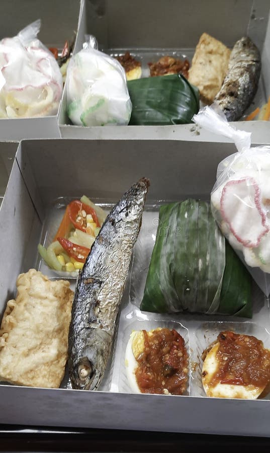 Fish, Egg Sambal in Lunch Box Stock Photo - Image of dessert, fish ...