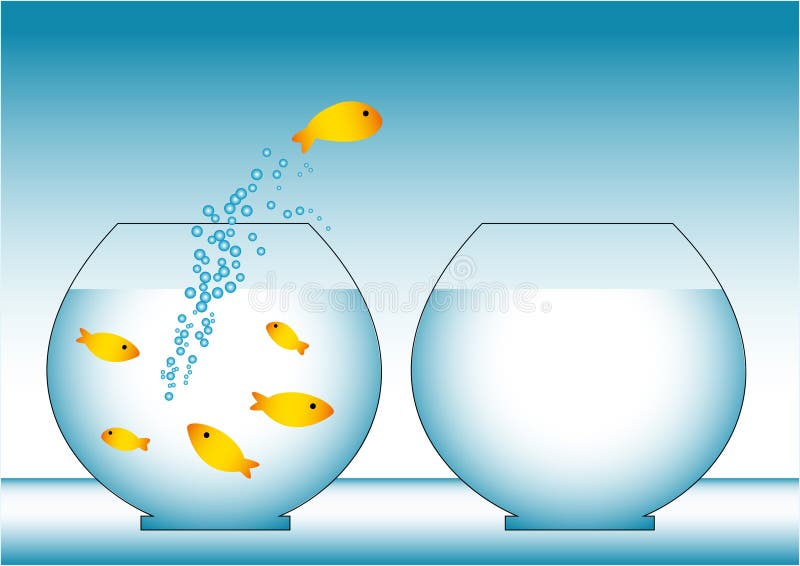 Fish escape stock illustration. Illustration of change - 33278743