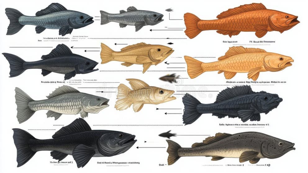 Fish Evolution, Stages of Development Stock Illustration - Illustration ...