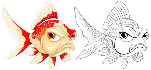 A Fish with Expressive Grumpy Faces Stock Vector - Illustration of ...