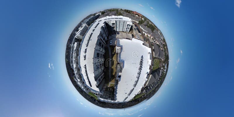 Fish-eye Perspective of Urban Buildings Stock Photo - Image of downtown ...