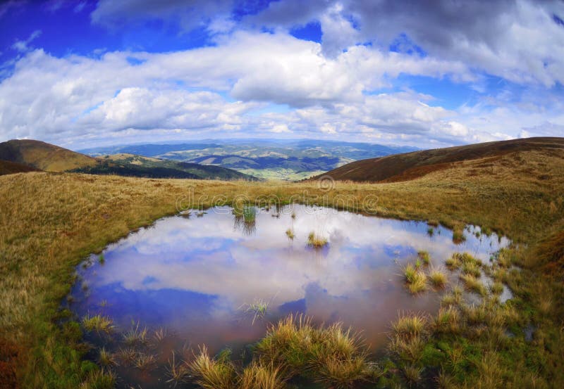Fish-eye View of the Beautiful Landscape Stock Image - Image of hiking ...