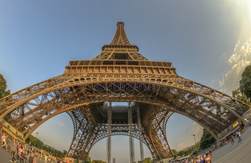 Fish-Eye View of Eiffel Tower Stock Photo - Image of militaire, culture ...