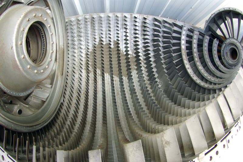 Fish-eye View of Internal Jet Engine Cu Stock Image - Image of abstract ...