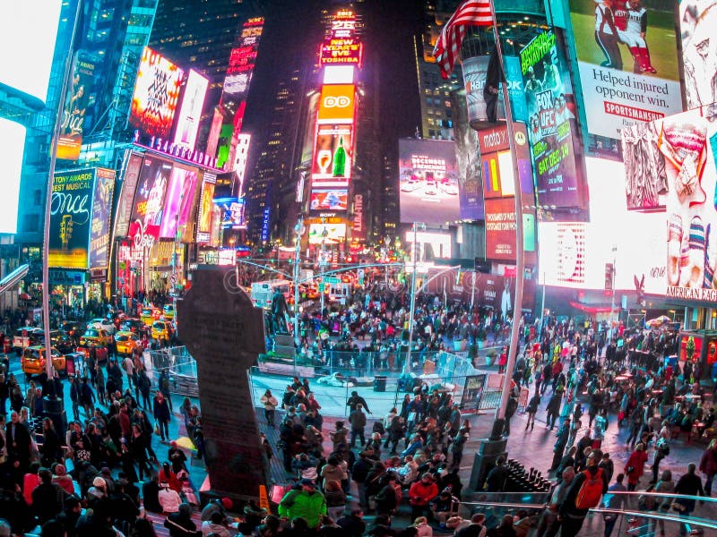 Fish Eye View Times Square editorial image. Image of wide - 38101770