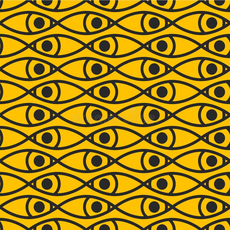 Fish or Eyes Abstract Geometric Pattern. Print with Eyes Stock Vector ...
