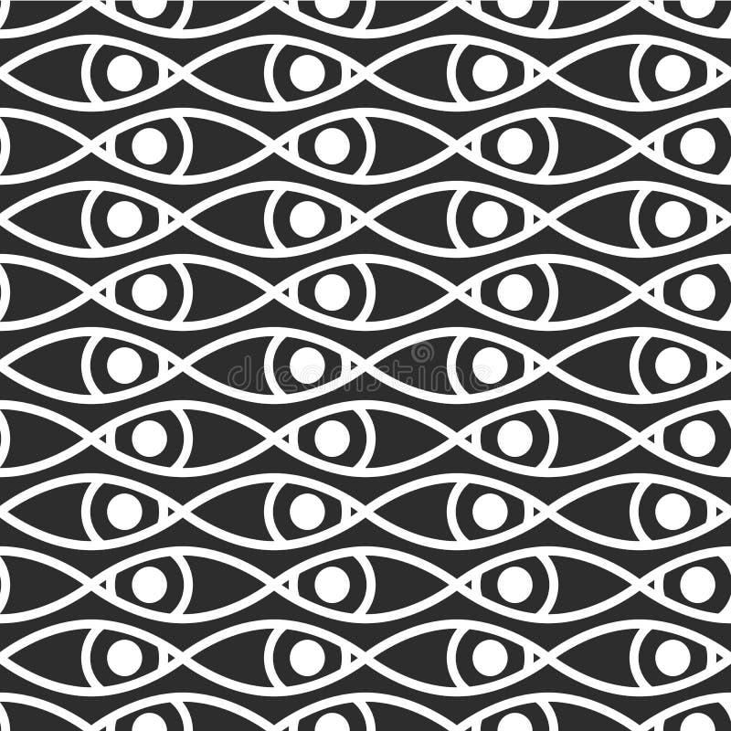 Fish or Eyes Abstract Geometric Pattern. Print with Eyes Stock Vector ...