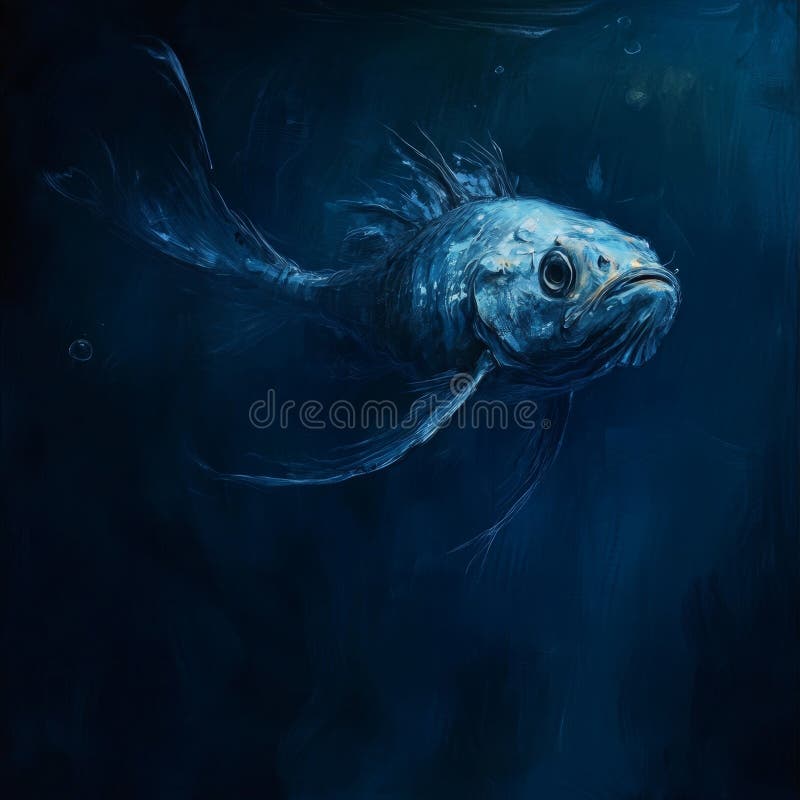 Fish with Eyes and Target on a Dark Background. Vector Illustration ...