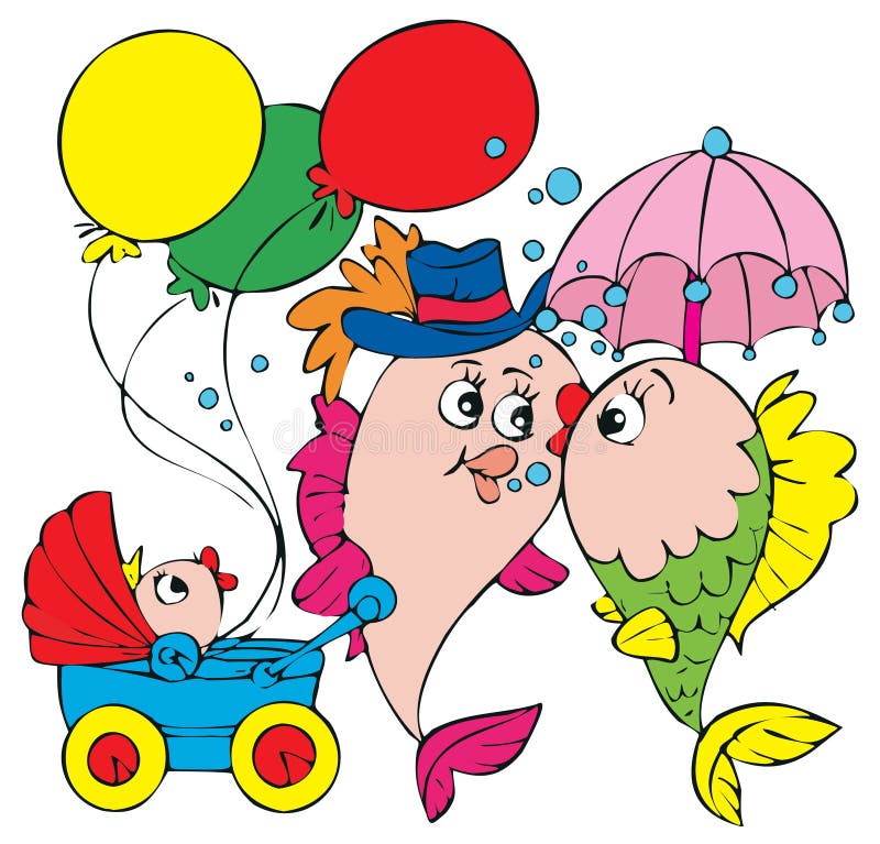 Fish family stock vector. Illustration of humorous, funny - 3153249