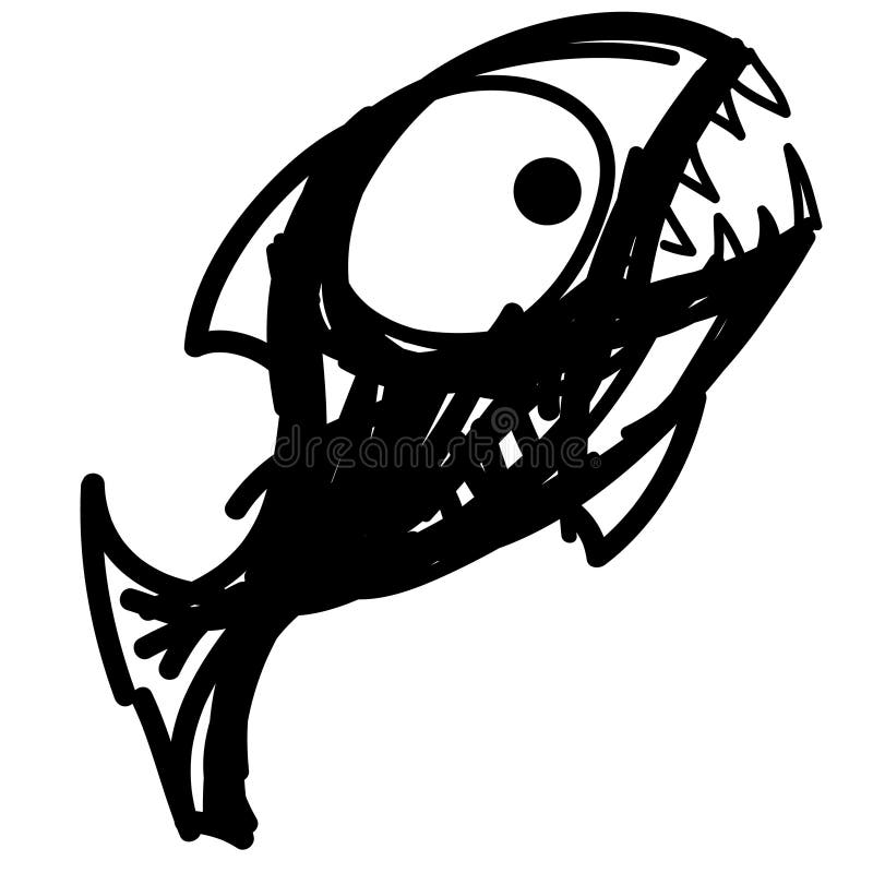 Fish Fanged Angry Character Stock Vector - Illustration of graphic ...