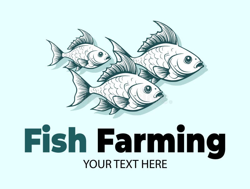 Fish Farming or Pisciculture Creative Logo. Three Fish Emblem Stock ...