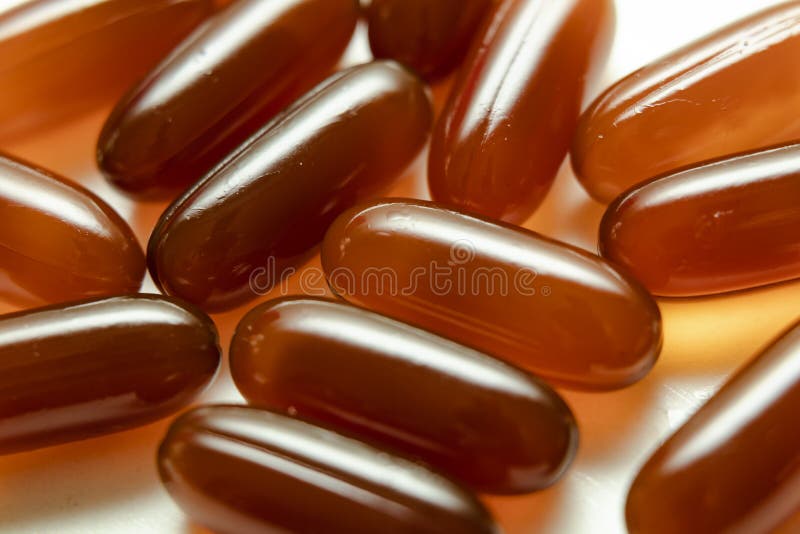Fish Fat. Tablets. the Medicine. White Background. Meds Stock Image ...