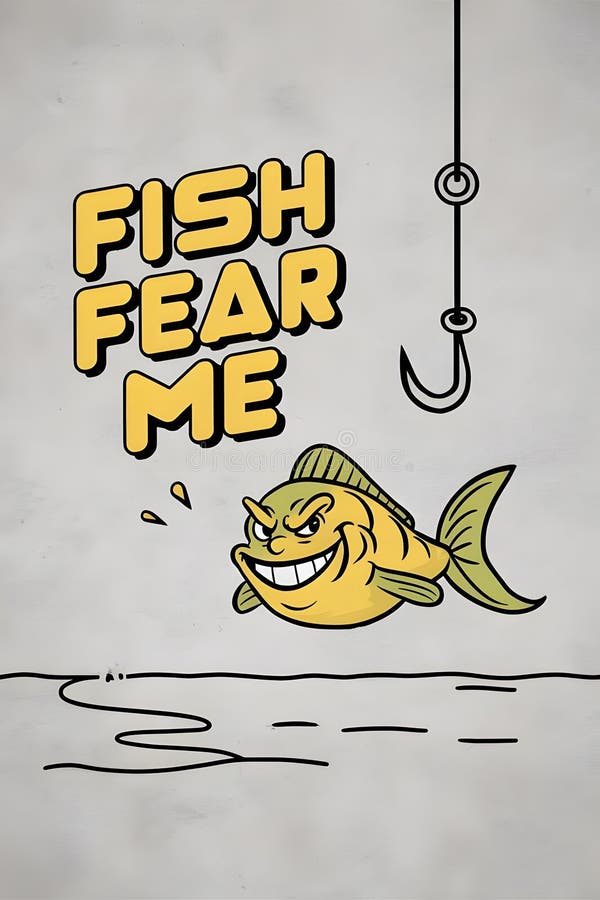 Fish Fear Me stock illustration. Illustration of joke - 344280001