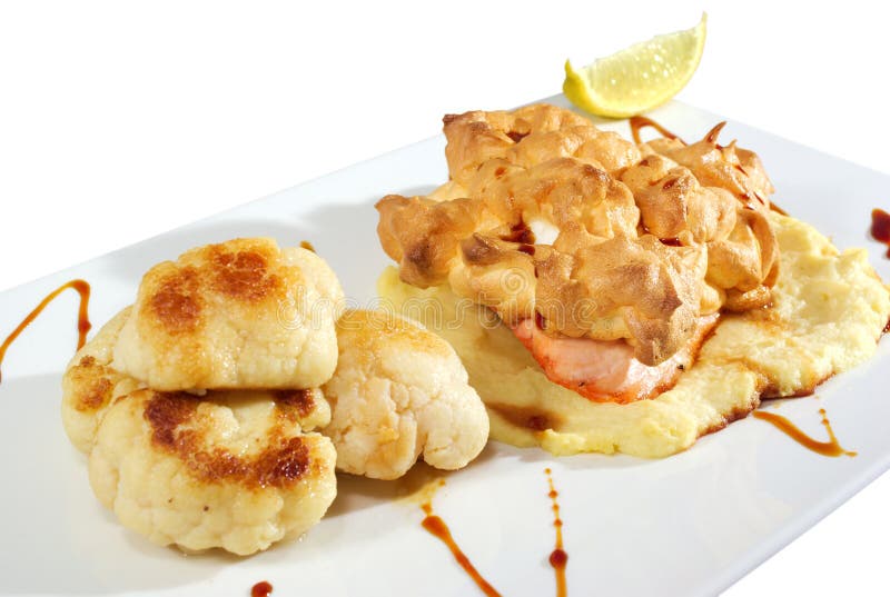 Fish Fillet with Cauliflower Isolated Stock Image - Image of healthy ...