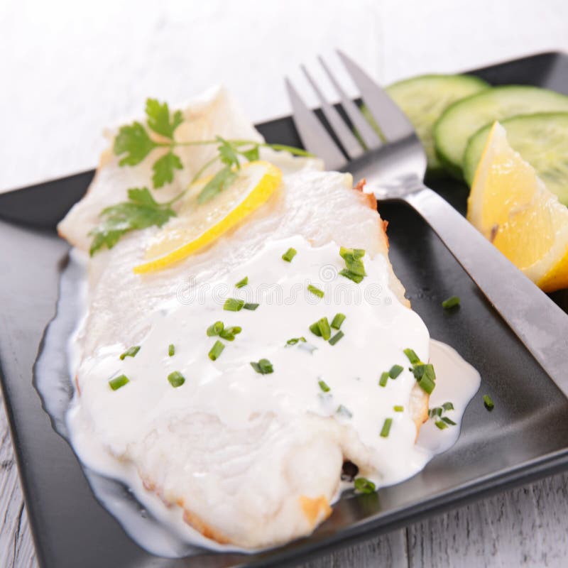 Fish fillet and cream stock image. Image of fish, nutrition - 38610677