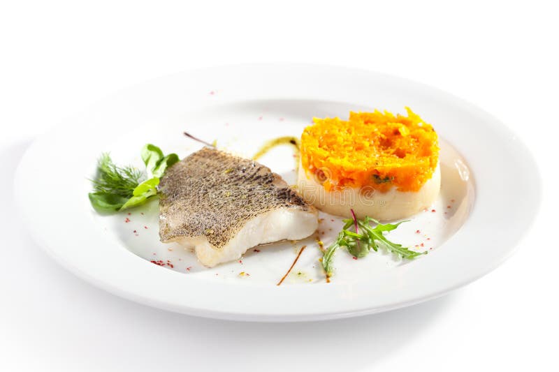 Fish Fillet with Garnish stock photo. Image of halibut - 78269666
