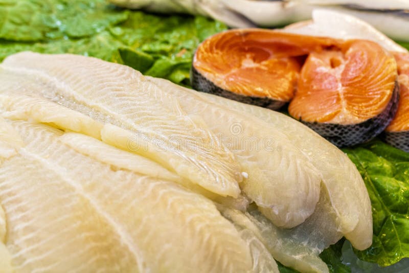 Fish fillet, fish market stock image. Image of fillet - 184632655