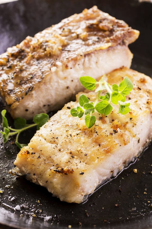 Fish Fillet in Pan stock photo. Image of mullidae, cooked - 38406902