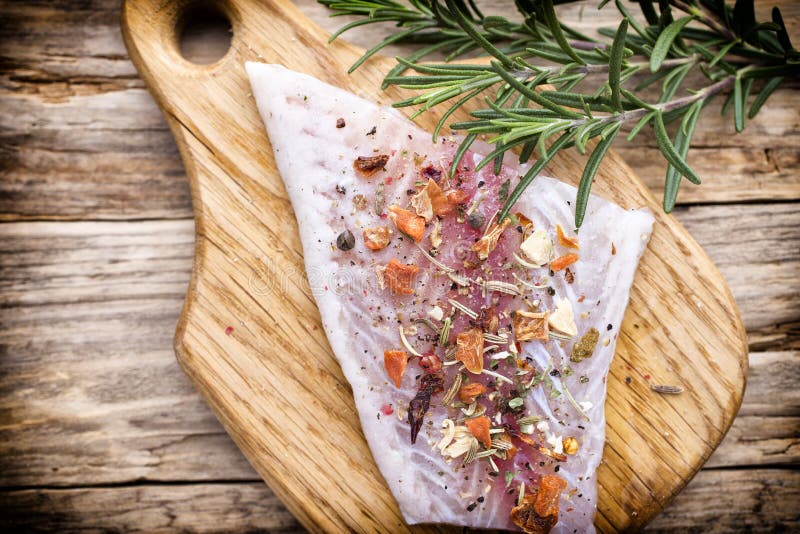 Fish Fillet and Spices and Rosemary. Stock Image - Image of eating ...