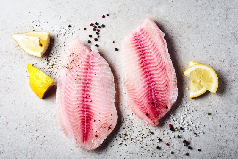 Fish fillet with spices stock image. Image of delicious - 181066987