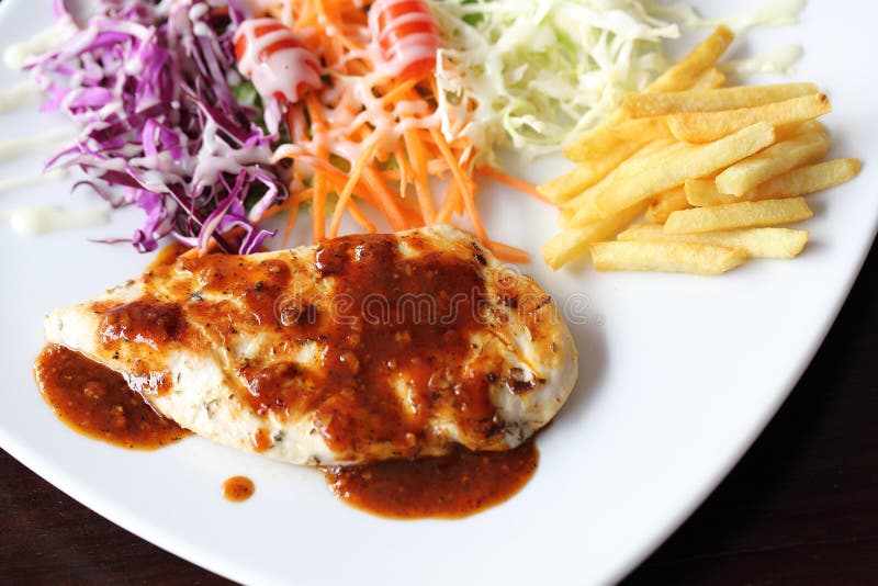 Fish Fillet Steak with Vegetable Stock Image - Image of nutrition, food ...