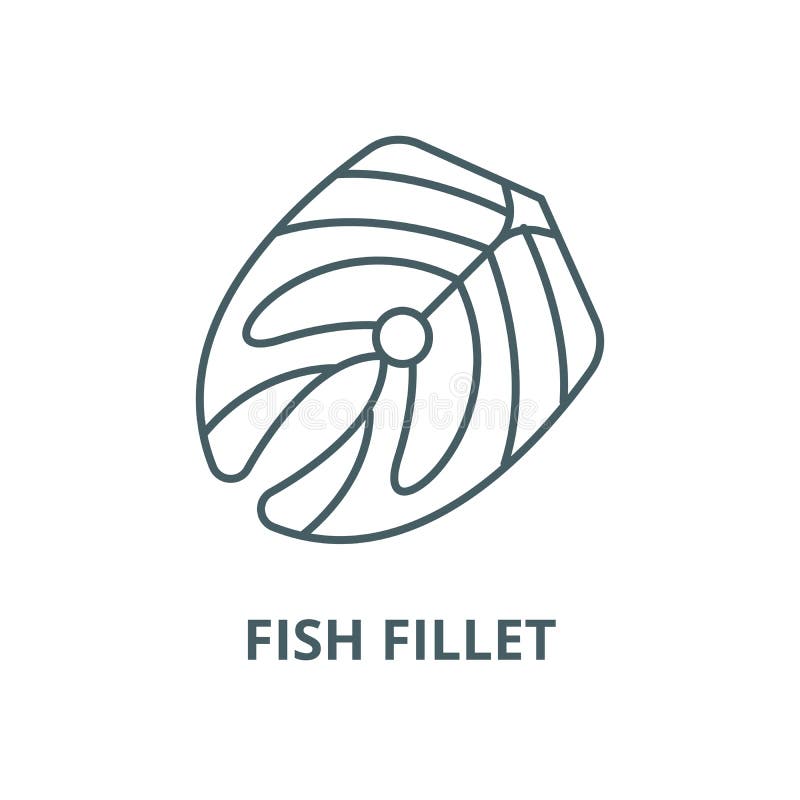 Fish Fillet Vector Line Icon, Linear Concept, Outline Sign, Symbol ...