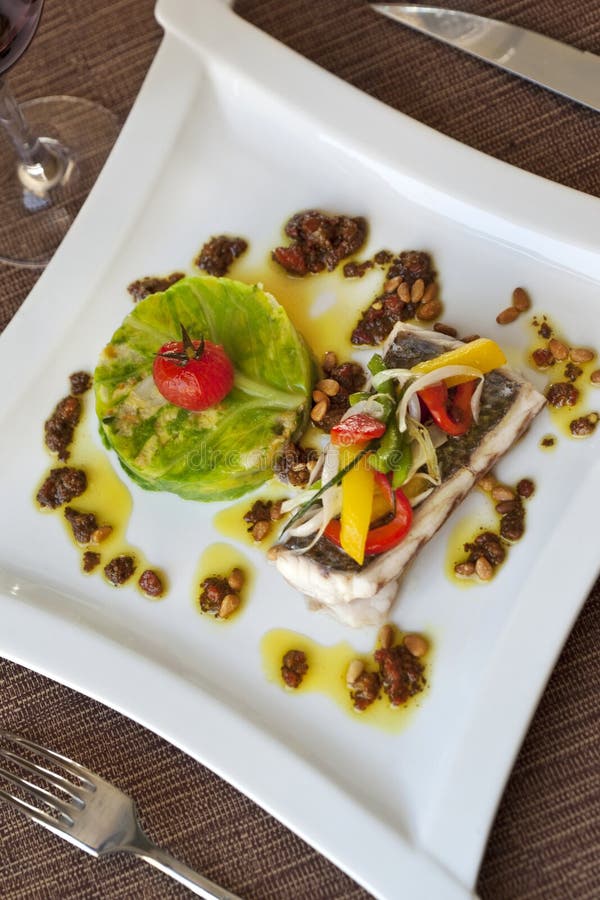 Fish fillet and vegetable stock image. Image of meal - 70240575