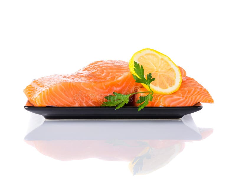 Fish Fillet on White Background Stock Photo - Image of background ...