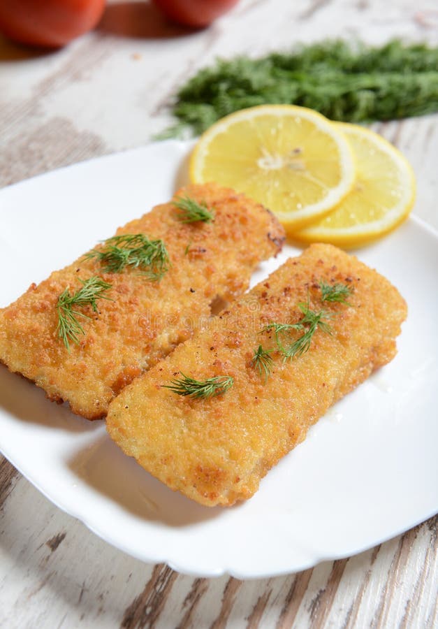 Fish fillets with chese stock image. Image of food, lunch - 68084709