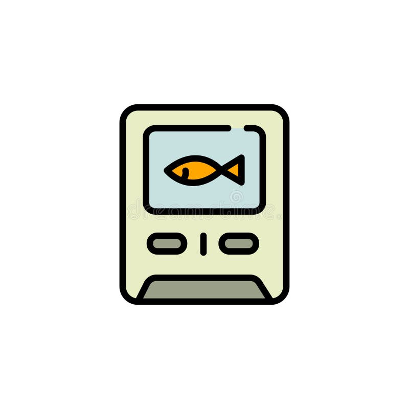 Fish Finder Icon. Echo Sounder. Depth Finder. Fish Searching. Digital ...