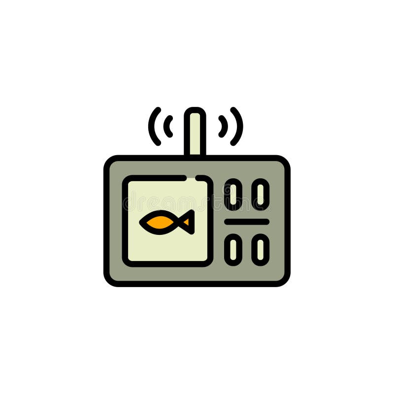 Fish Finder Icon. Echo Sounder. Depth Finder. Fish Searching. Digital ...