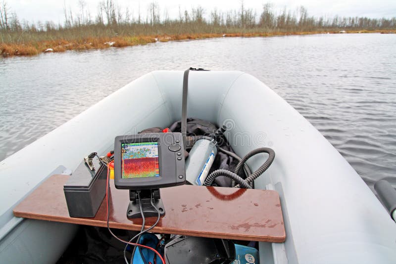 Fish-finding fathometer stock image. Image of hobbies - 27635113