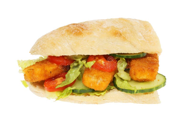 Fish finger roll stock image. Image of cucumber, lettuce - 201256155