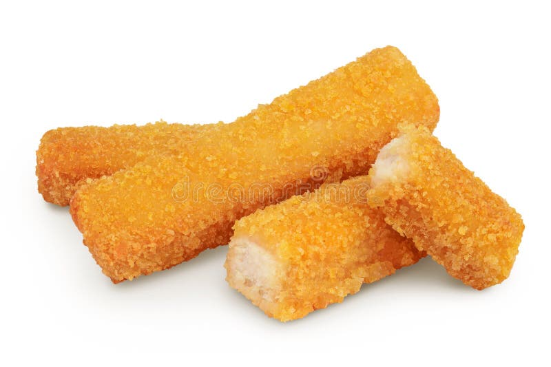 Fish Finger or Stick with Parsley Isolated on White Background. Top ...