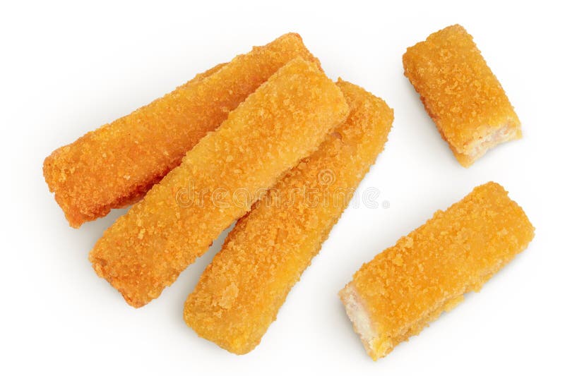 Fish Finger or Stick Isolated on White Background. Top View. Flat Lay ...
