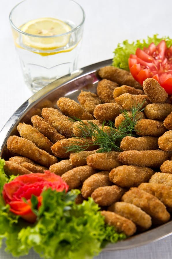 Fish fingers dish stock image. Image of elegance, metal - 34602465