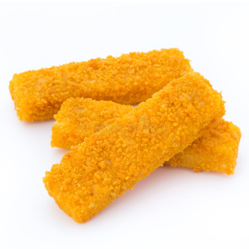 Fish Fingers on the White Background. Stock Photo - Image of fingers ...