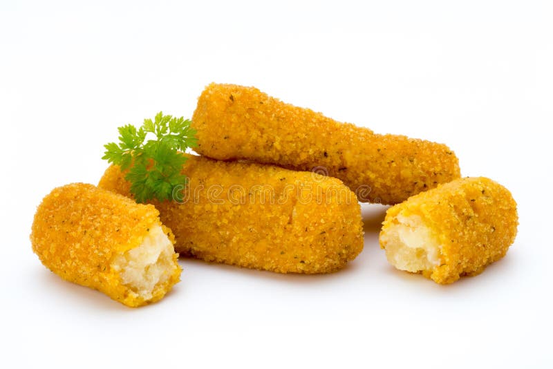 Fish Fingers on the White Background. Stock Image - Image of meat ...