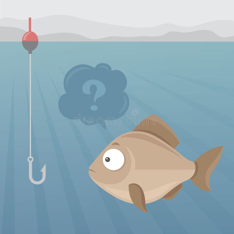 Fish and fishhook stock vector. Illustration of fish - 31166744