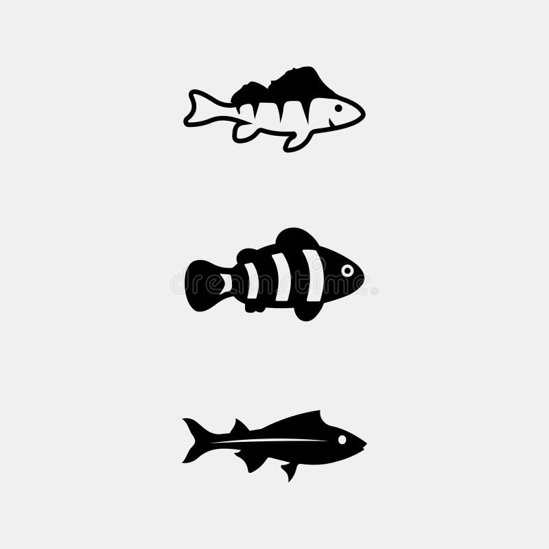 Fish and Fishing Logo Aquatic Design Animal Vector Illustration Stock ...