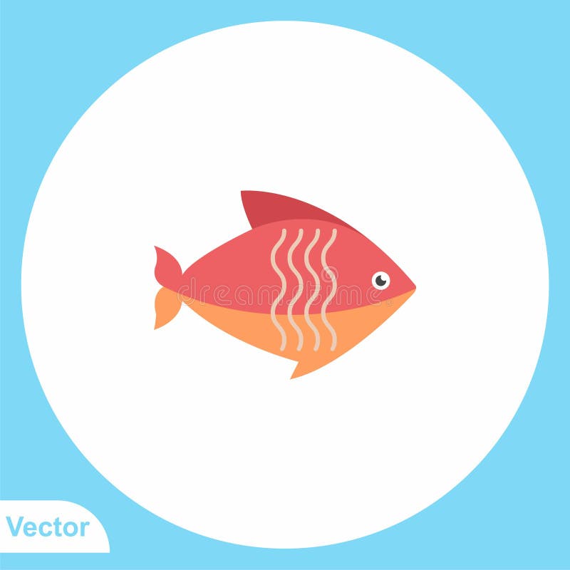 Fish Flat Vector Icon Sign Symbol Stock Vector - Illustration of fish ...