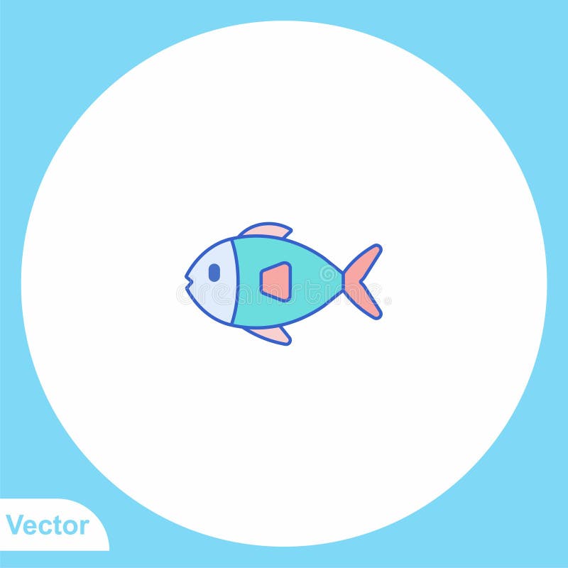 Fish Flat Vector Icon Sign Symbol Stock Illustration - Illustration of ...