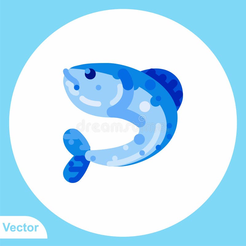 Fish Flat Vector Icon Sign Symbol Stock Illustration - Illustration of ...