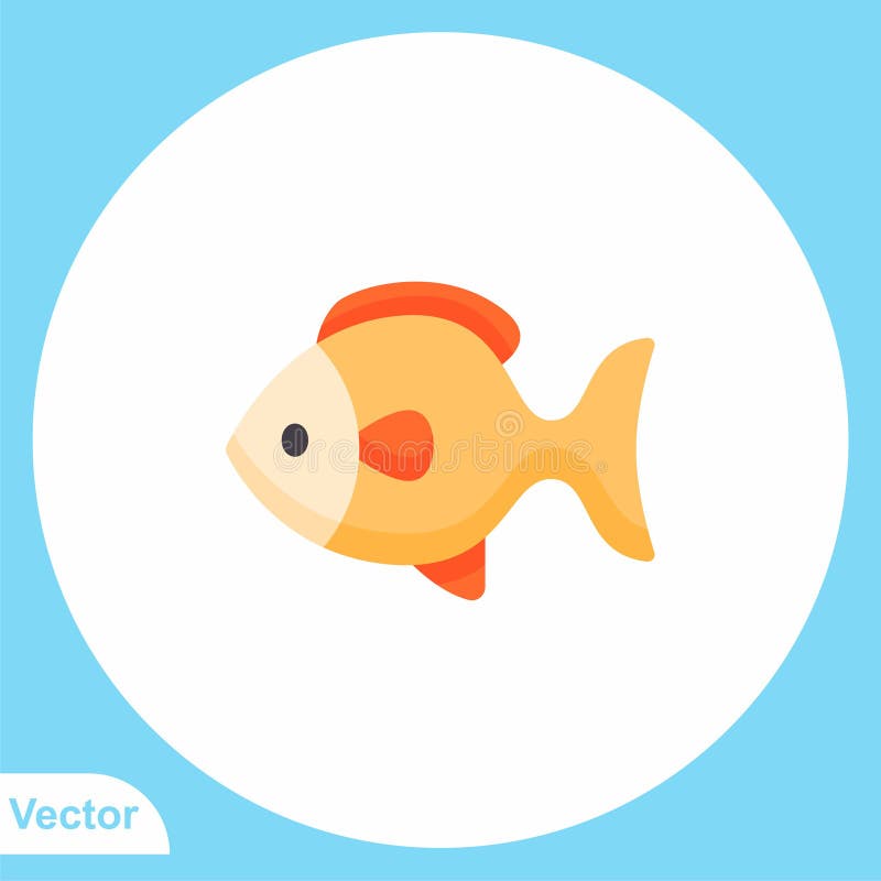 Fish Flat Vector Icon Sign Symbol Stock Vector - Illustration of ...