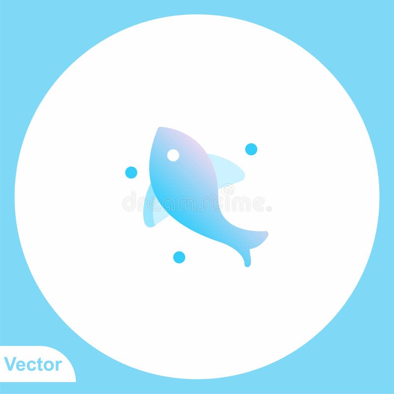 Fish Flat Vector Icon Sign Symbol Stock Vector - Illustration of ...