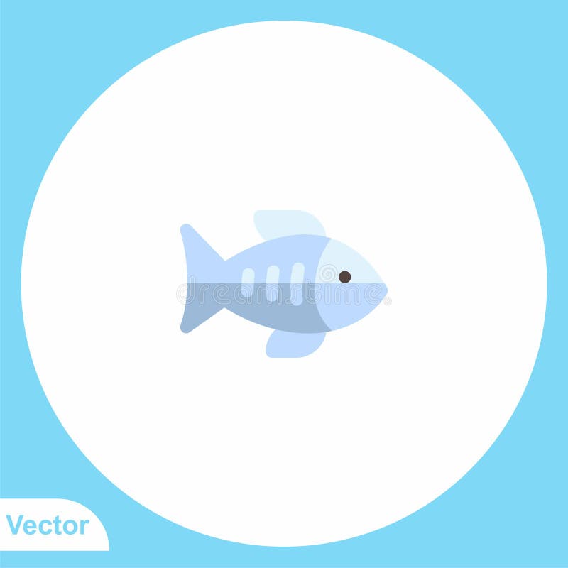 Fish Flat Vector Icon Sign Symbol Stock Vector - Illustration of ...