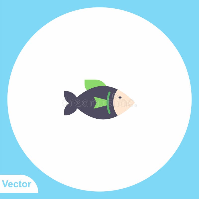 Fish Flat Vector Icon Sign Symbol Stock Illustration - Illustration of ...