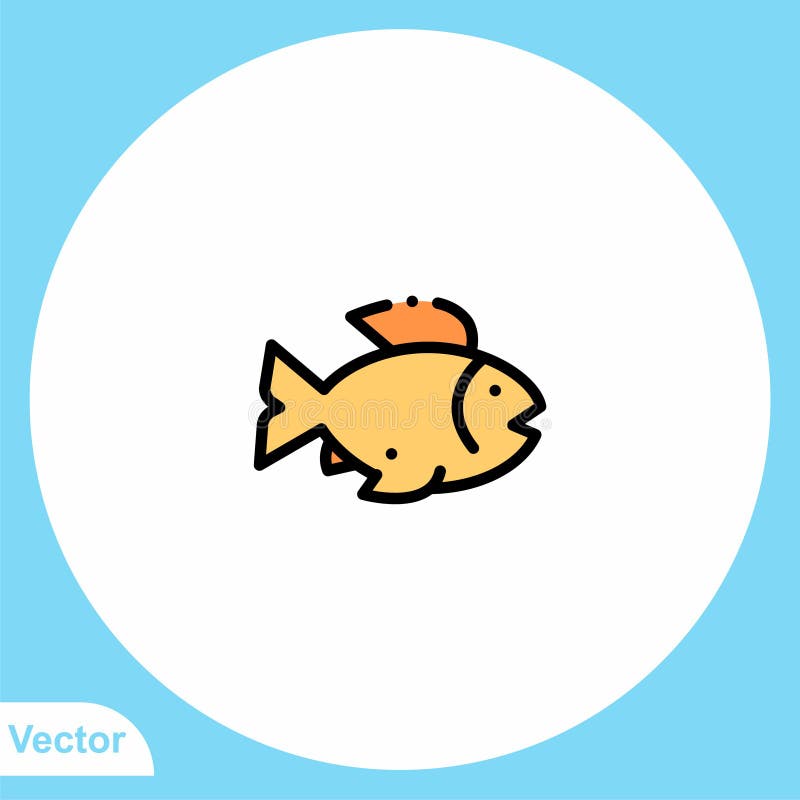 Fish Flat Vector Icon Sign Symbol Stock Illustration - Illustration of ...