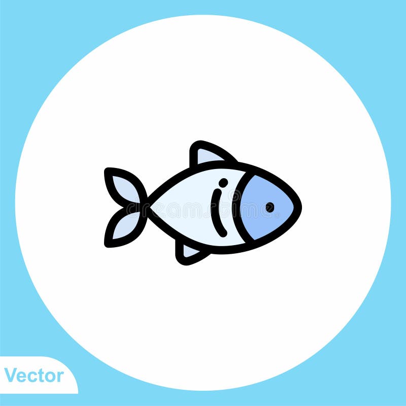 Fish Flat Vector Icon Sign Symbol Stock Illustration - Illustration of ...